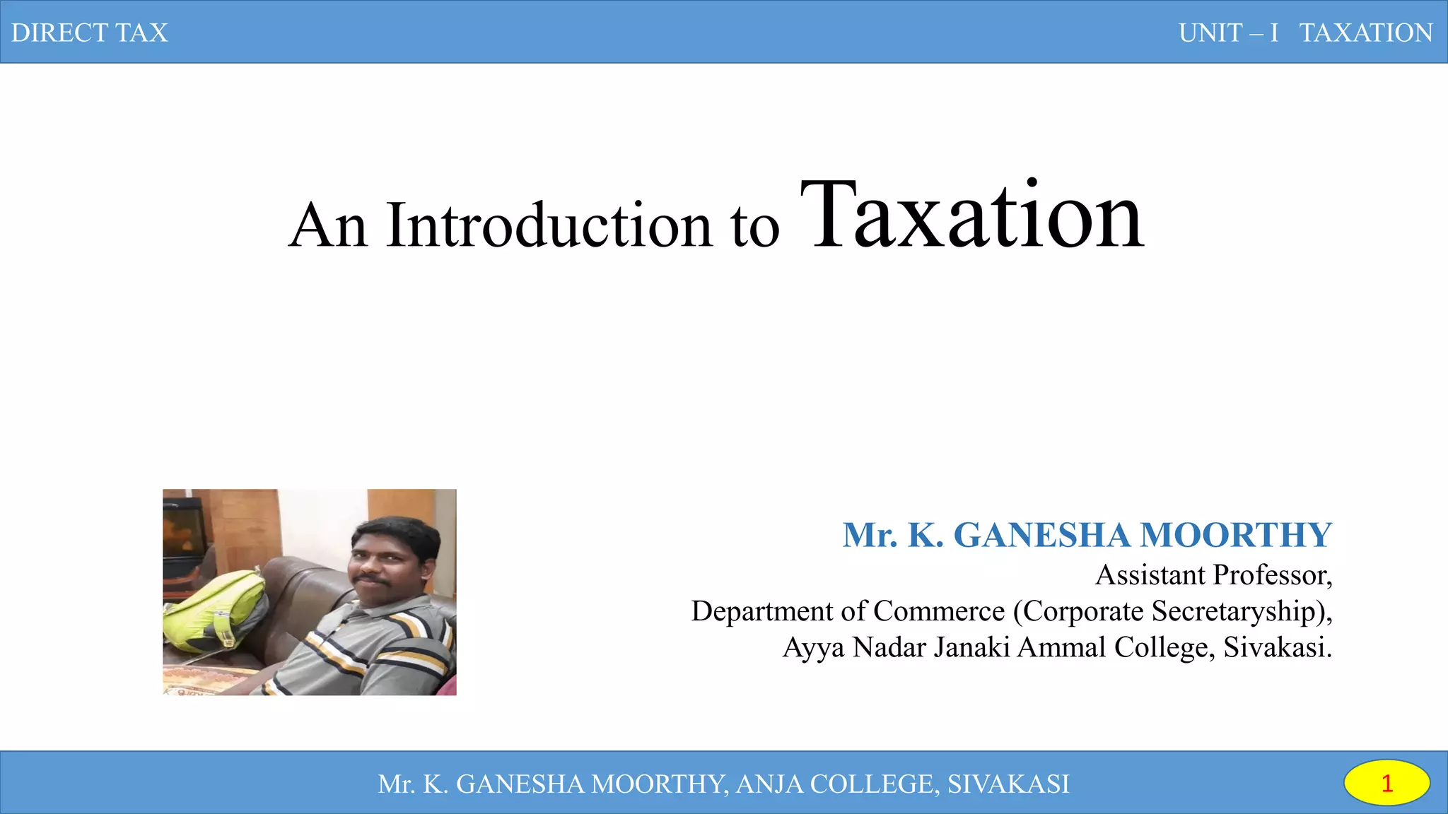 An Introduction to Taxation | PPT