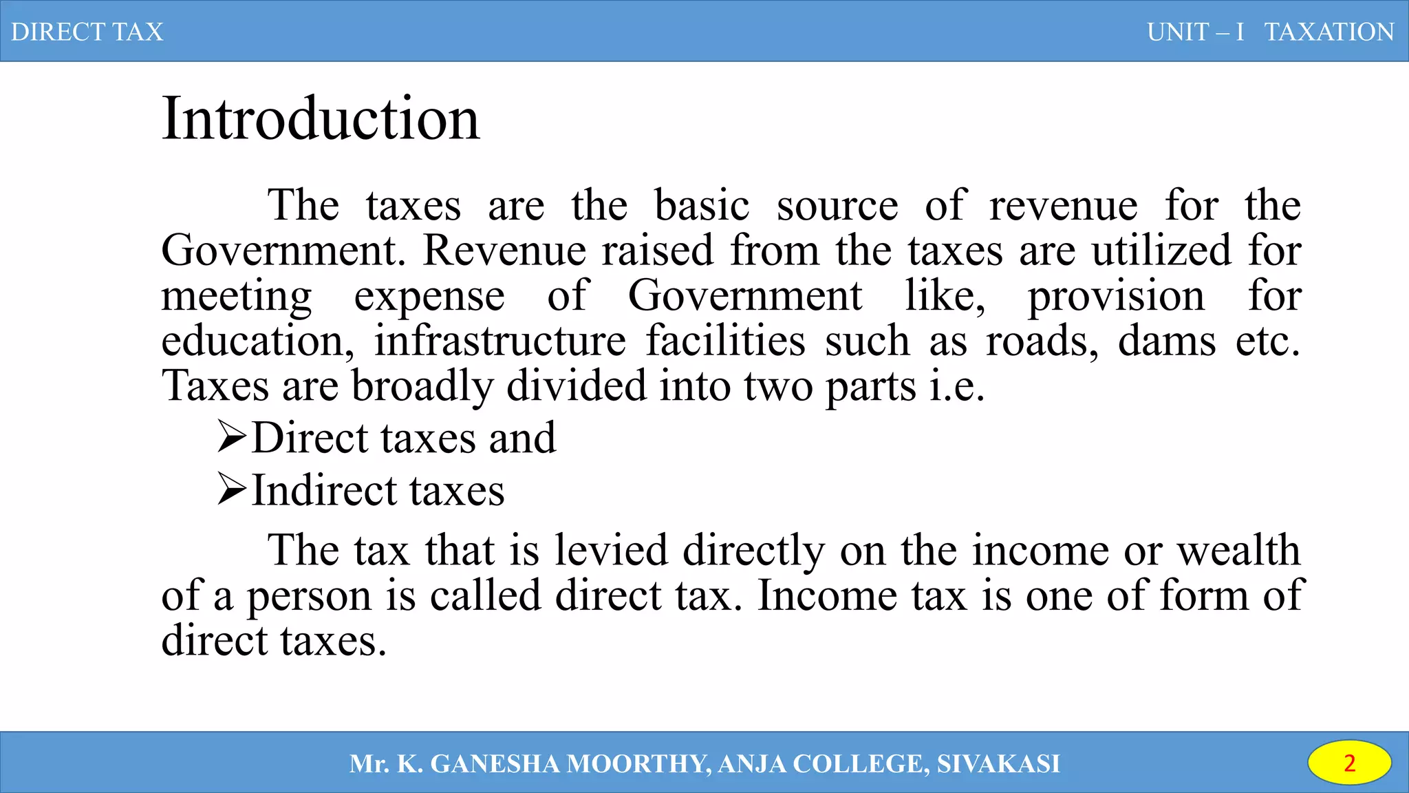 An Introduction to Taxation | PPT