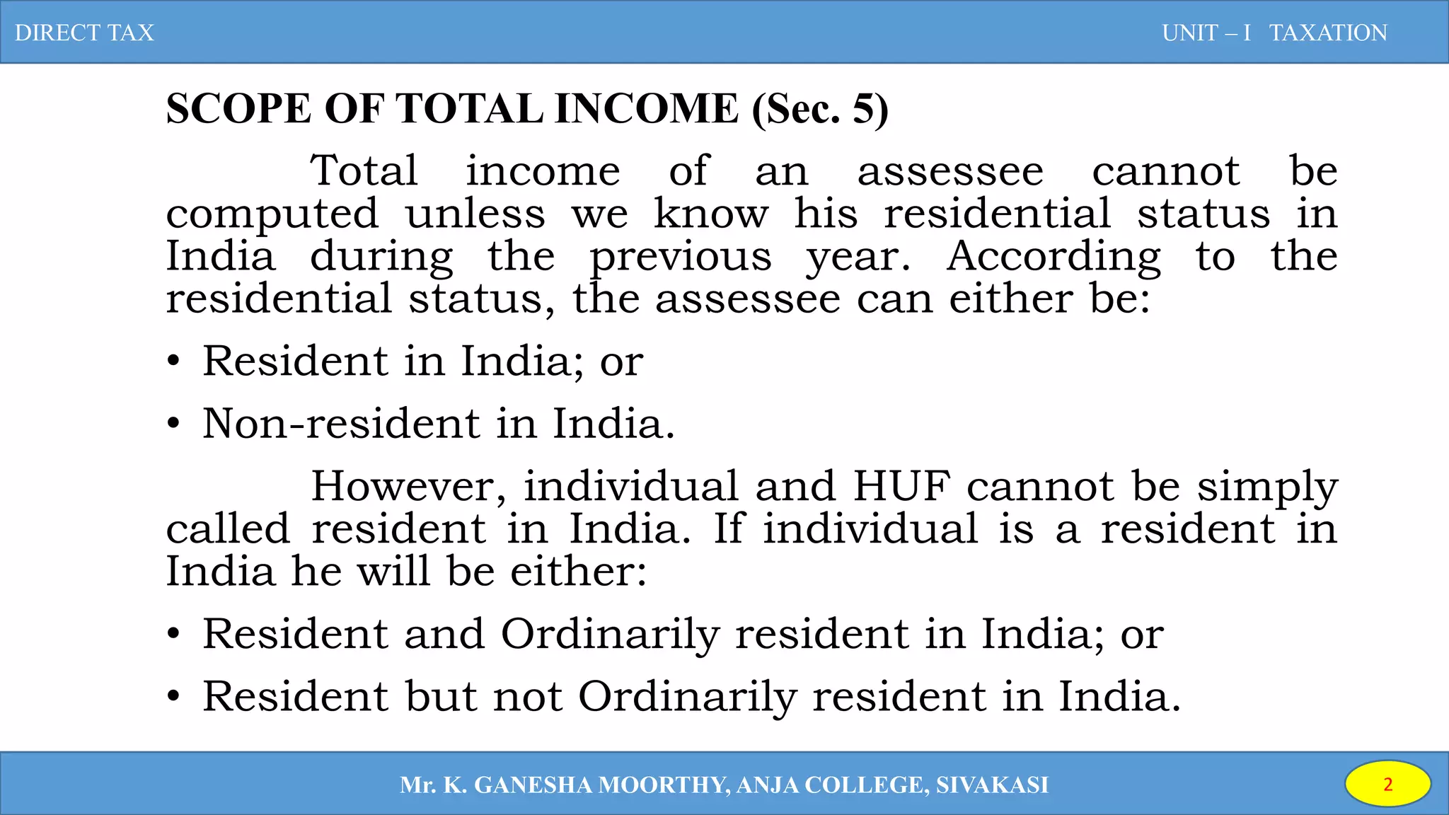 Scope of Total Income | PDF