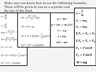 Physics Semester 1 Review and Tutorial | PPTX
