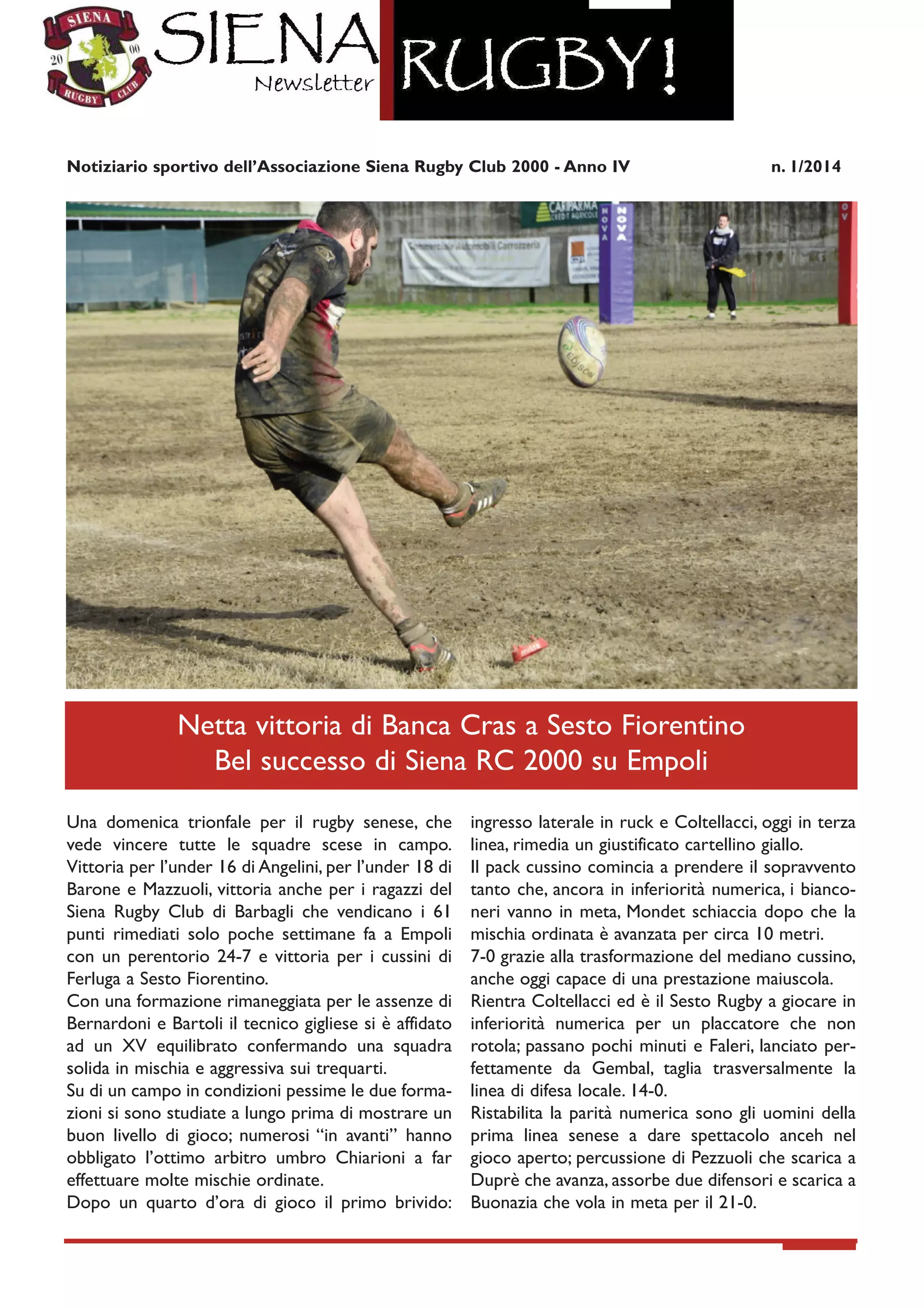 Newsletter Siena Rugby 1 2014 | PDF