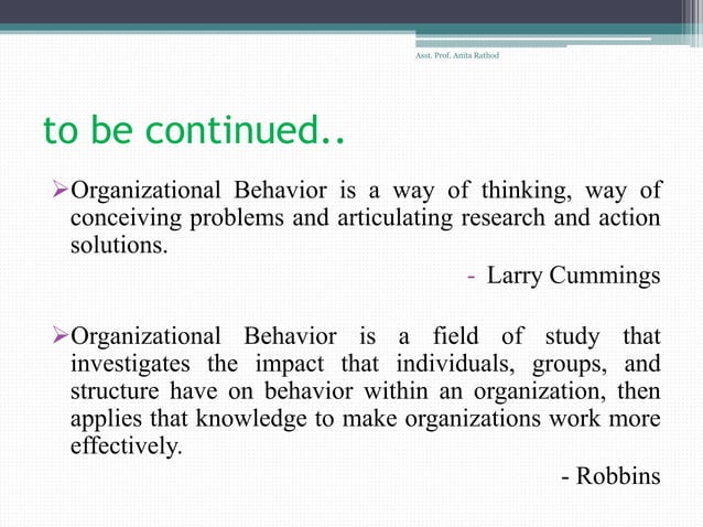 1. introduction to organizational behavior | PPT