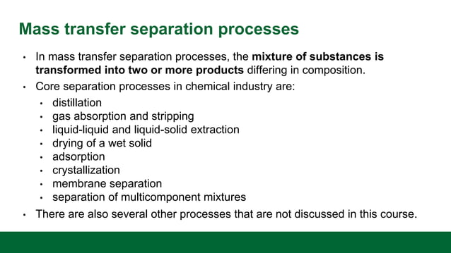 Classification of mass transfer processes | PPTX | Chemistry | Science