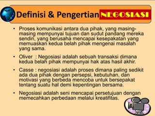 Konsep, Tujuan & Manfaat NEGOSIASI _ Materi Training "NEGOTIATION ...