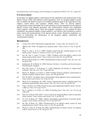ADAPTIVE CONTROL AND SYNCHRONIZATION OF SPROTT-I SYSTEM WITH UNKNOWN PARAMETERS | PDF