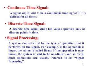 Signal and System, CT Signal DT Signal, Signal Processing(amplitude and ...