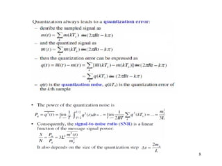 Sampling Theorem, Quantization Noise and its types, PCM, Channel ...
