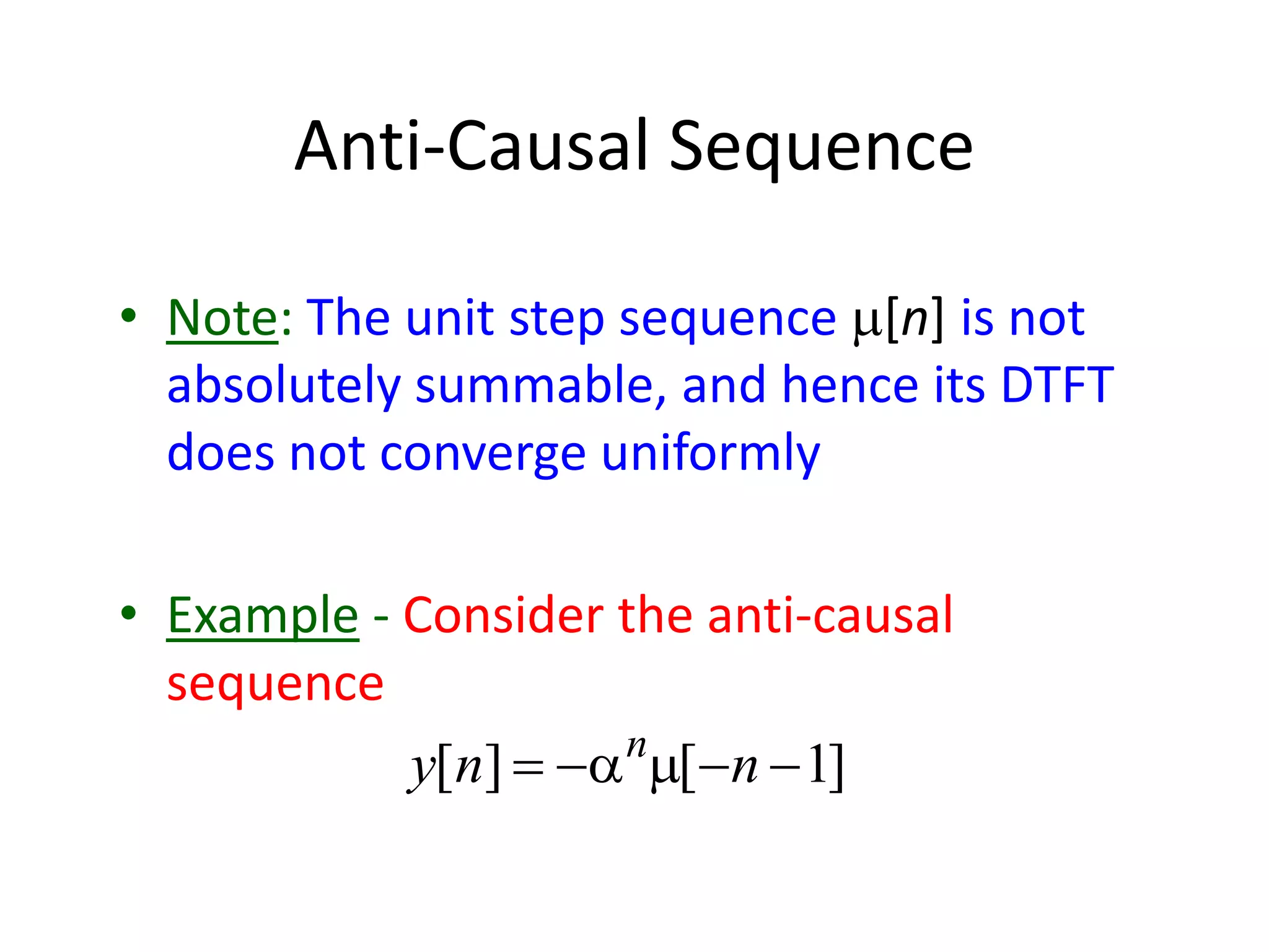 Z Transform, Causal, Anti-Causal and Two sided sequence, Region of ...