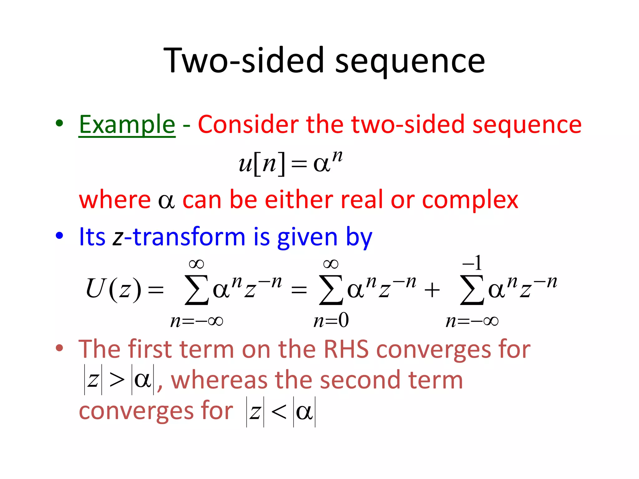 Z Transform, Causal, Anti-Causal and Two sided sequence, Region of ...