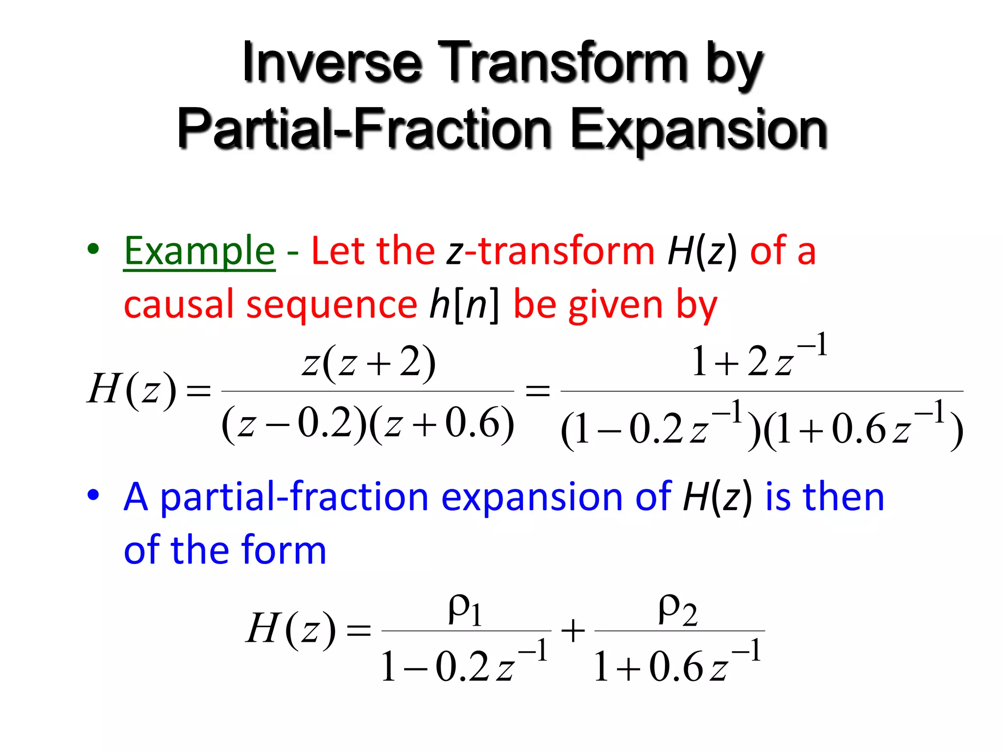 Z Transform, Causal, Anti-Causal and Two sided sequence, Region of ...