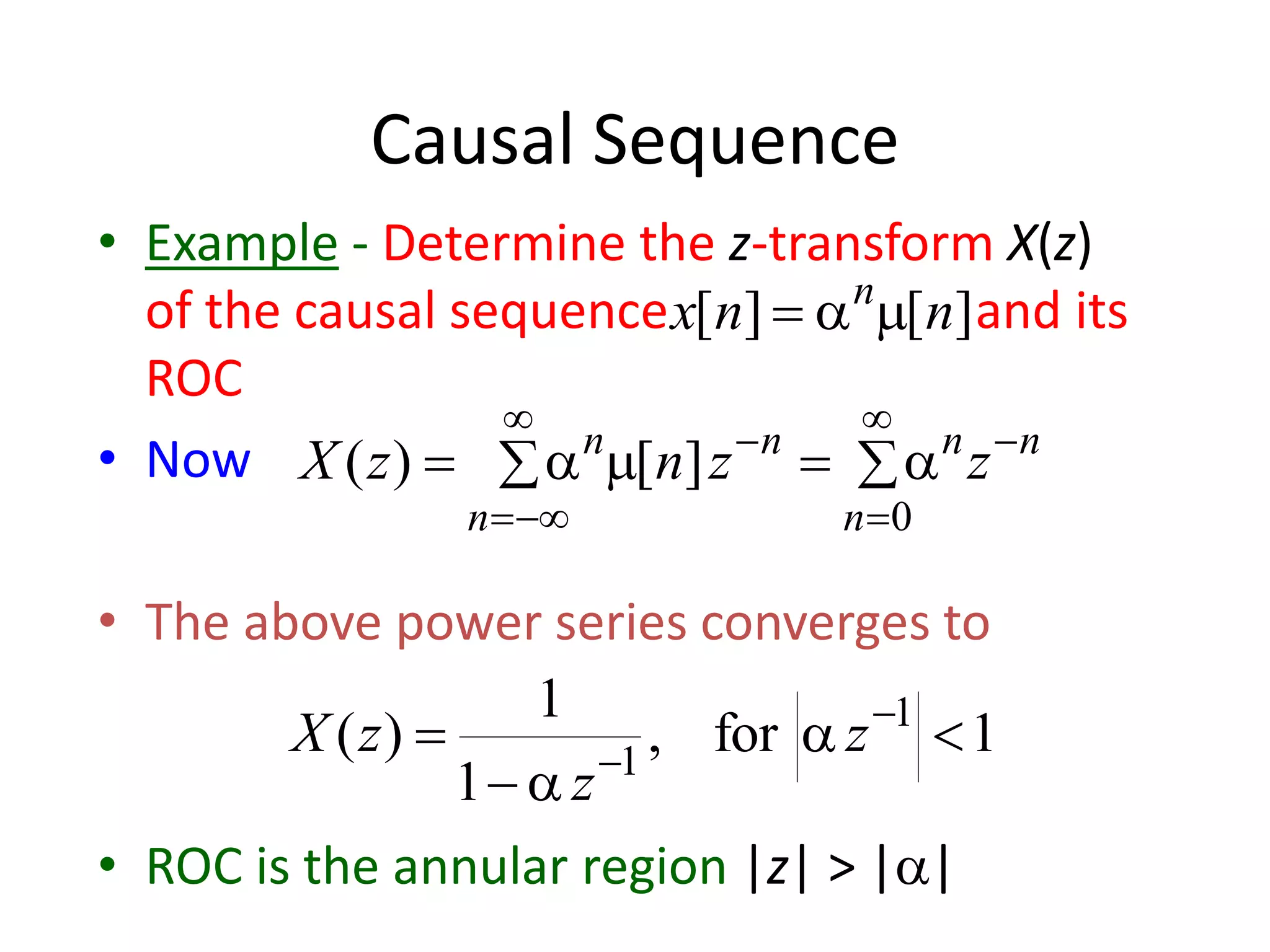 Z Transform, Causal, Anti-Causal and Two sided sequence, Region of Convergence, Properties ...