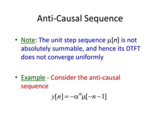 Z Transform, Causal, Anti-Causal and Two sided sequence, Region of ...