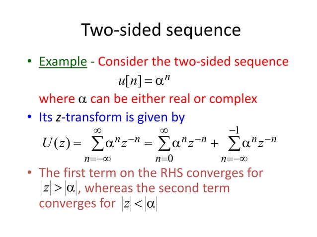 Z Transform, Causal, Anti-Causal and Two sided sequence, Region of ...