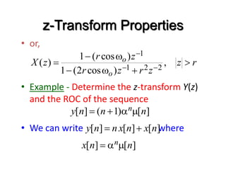 Z Transform, Causal, Anti-Causal and Two sided sequence, Region of Convergence, Properties ...