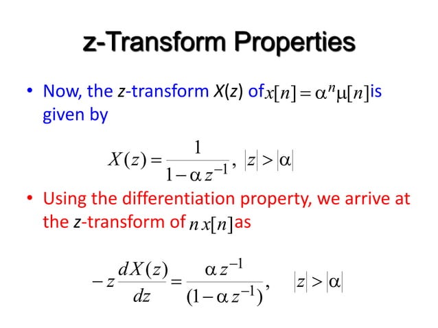 Z Transform, Causal, Anti-Causal and Two sided sequence, Region of Convergence, Properties ...