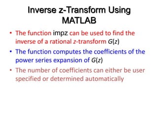 Z Transform, Causal, Anti-Causal and Two sided sequence, Region of Convergence, Properties ...