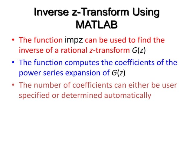 Z Transform, Causal, Anti-Causal and Two sided sequence, Region of Convergence, Properties ...