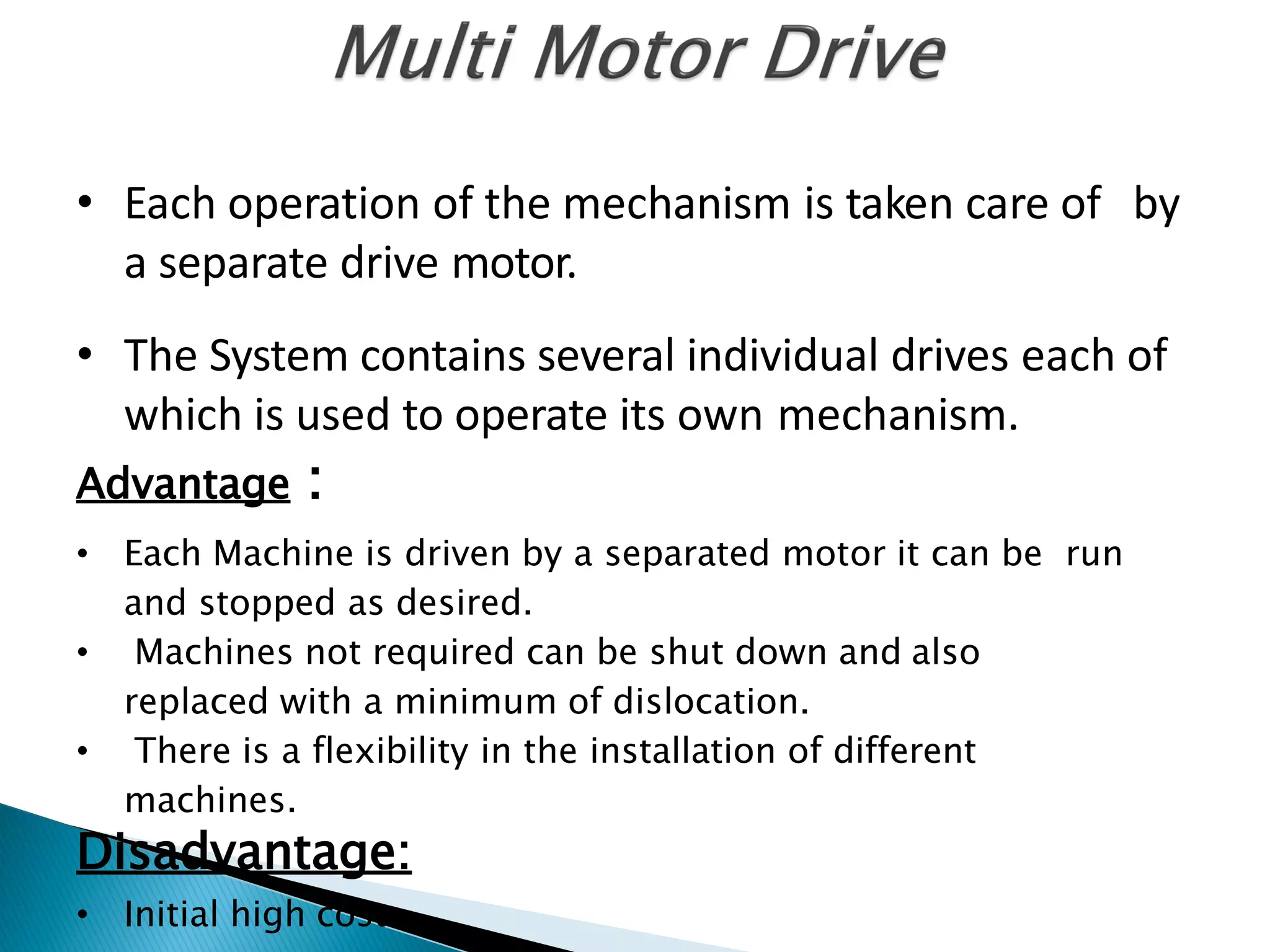 Electric Drive-Parts. Classification of Electric Drives, Four ...