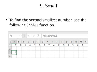 1. statistical functions in excel | PDF