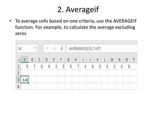 1. statistical functions in excel | PDF