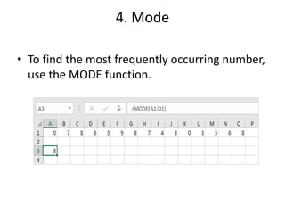1. statistical functions in excel | PDF