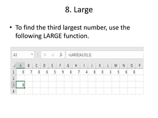 1. statistical functions in excel | PDF