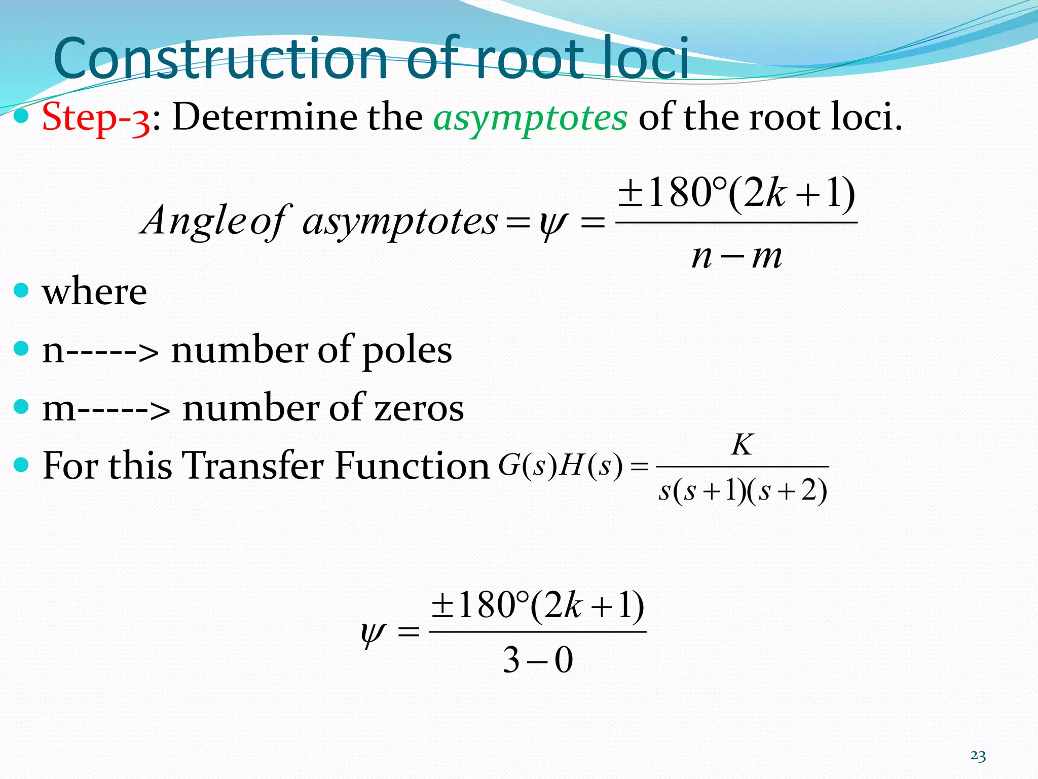 ROOT-LOCUS METHOD, Determine the root loci on the real axis /the ...