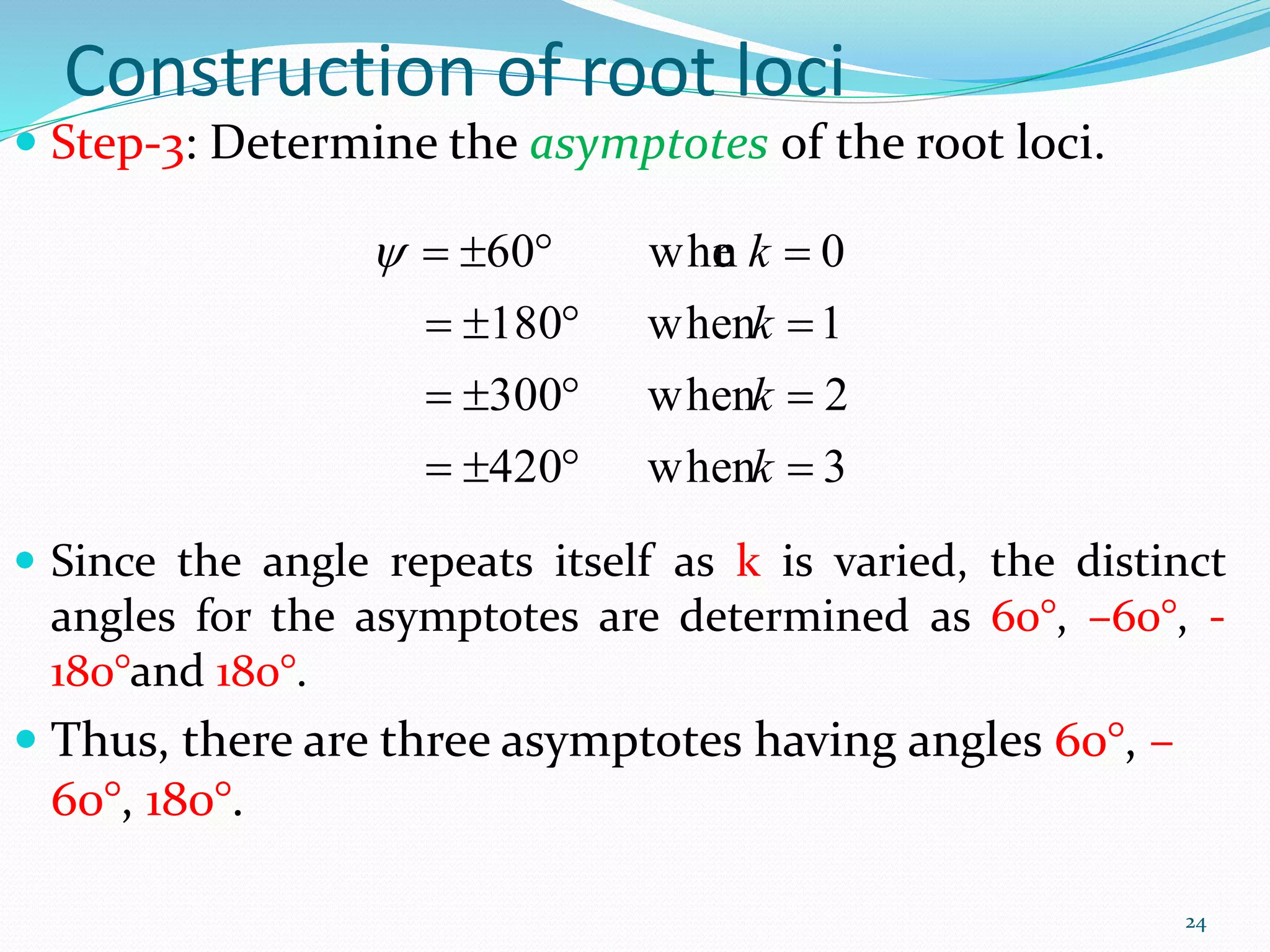 ROOT-LOCUS METHOD, Determine the root loci on the real axis /the ...