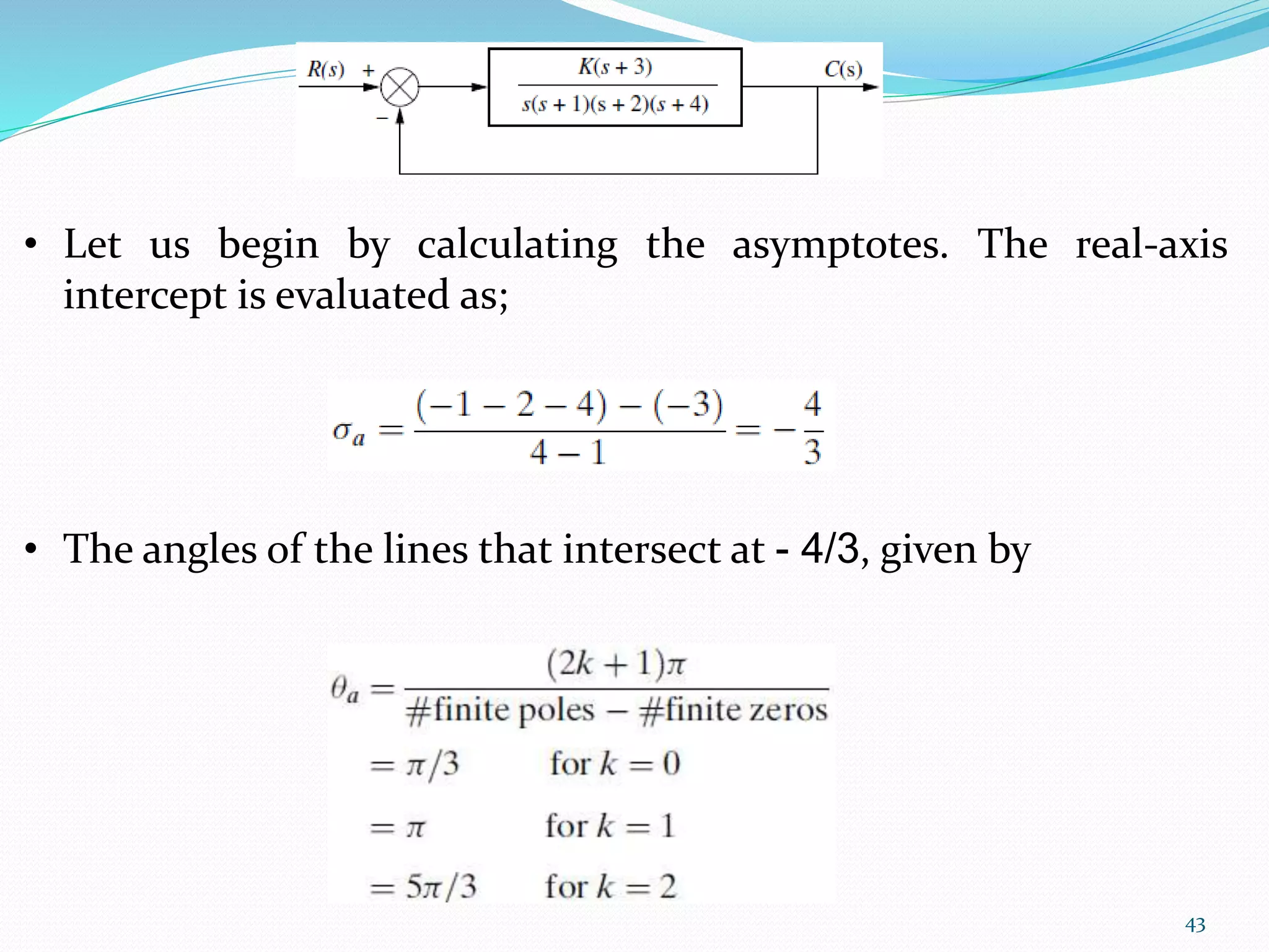 ROOT-LOCUS METHOD, Determine the root loci on the real axis /the ...