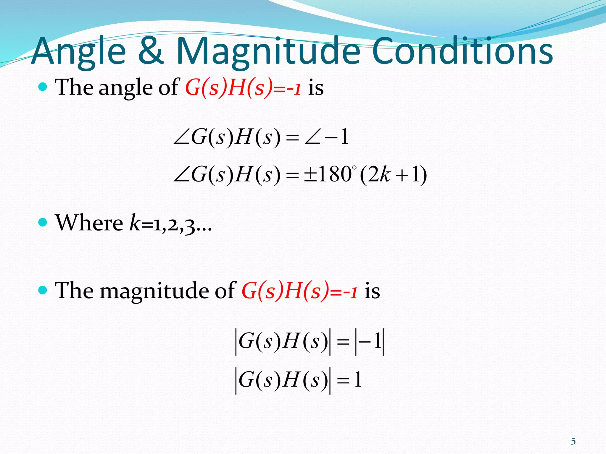 ROOT-LOCUS METHOD, Determine the root loci on the real axis /the ...