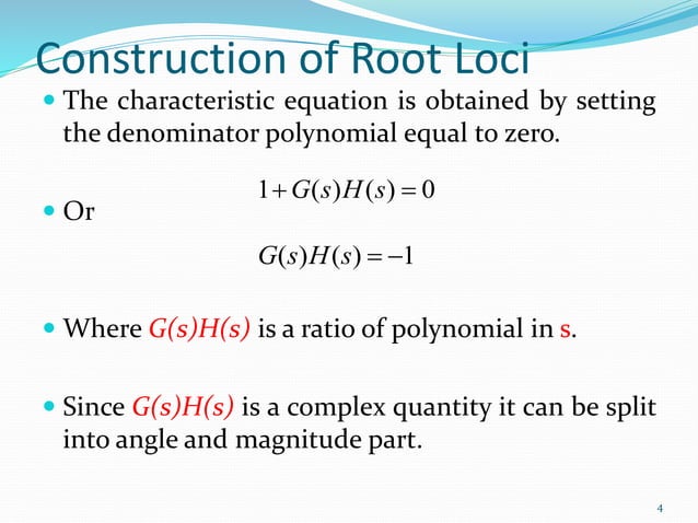 ROOT-LOCUS METHOD, Determine the root loci on the real axis /the ...