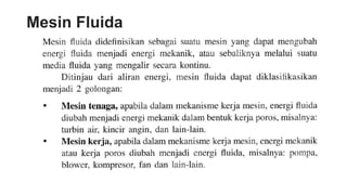 1. pengantar pengetahuan teknik dan mesin fluida | PPTX