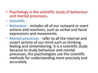 Introduction to Psychology:definition | PPTX