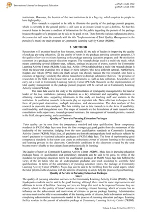 Implementation of total quality management in cheap packages education Program in Community ...