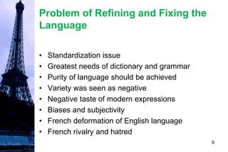 1. intro to lang. 18th century, refining language | PPT