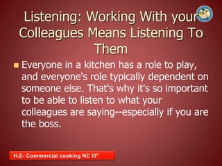 1. leading workplace communication- commercial cooking | PPTX