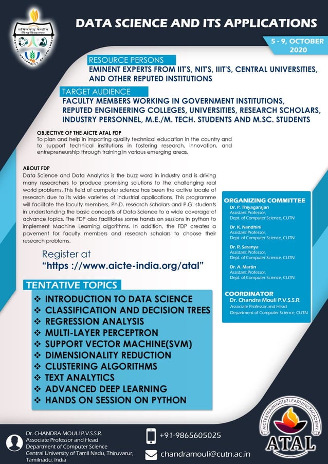 1. brochure of data science and its applications | PDF