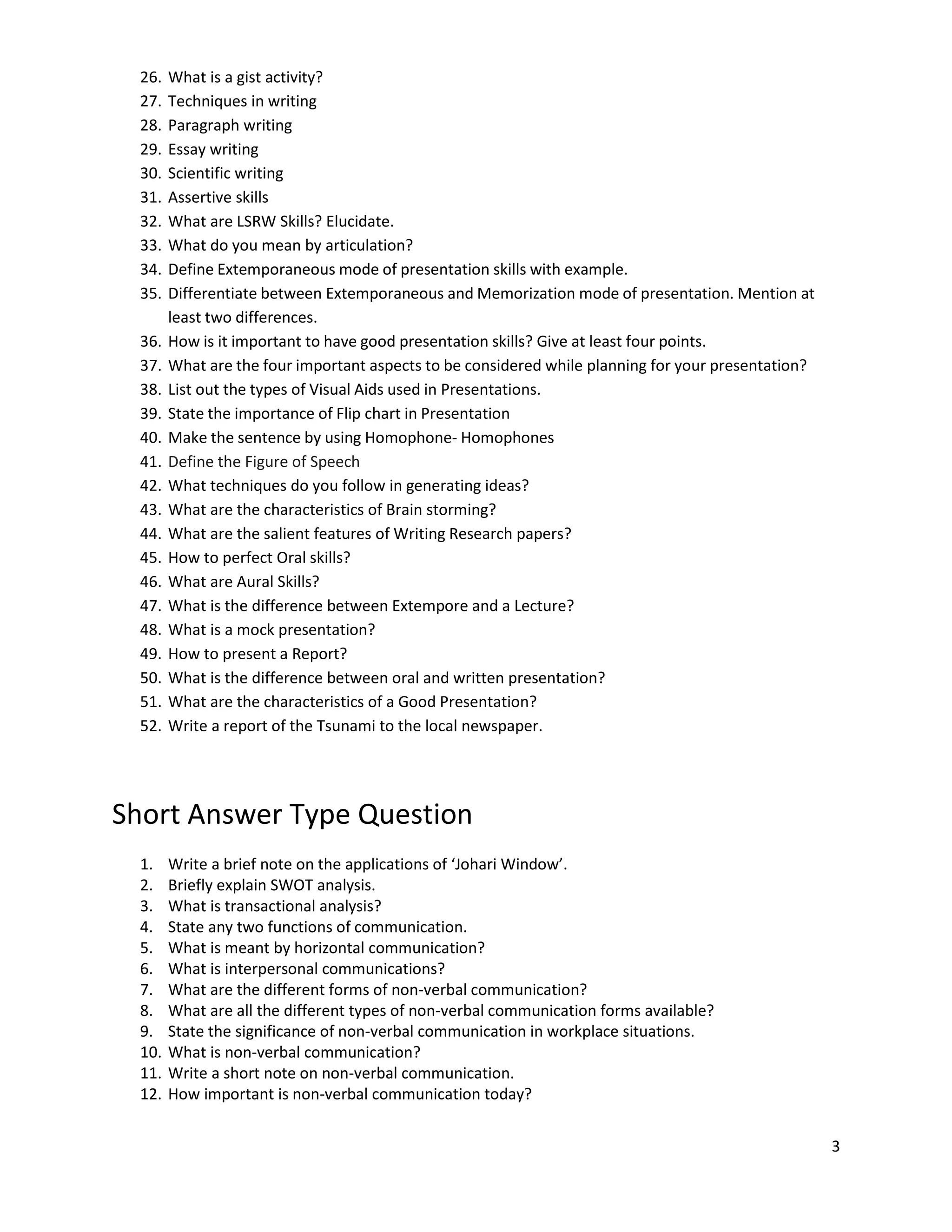 Question Soft Skill and Communication by S.Lakshmanan, Psychologist | PDF