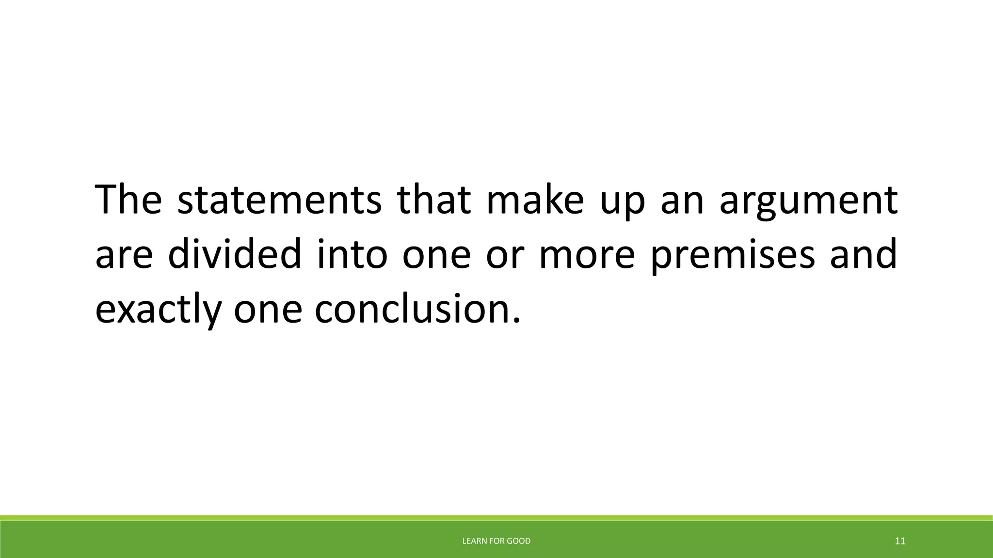 1.1 arguments, premises, and conclusions | PPTX