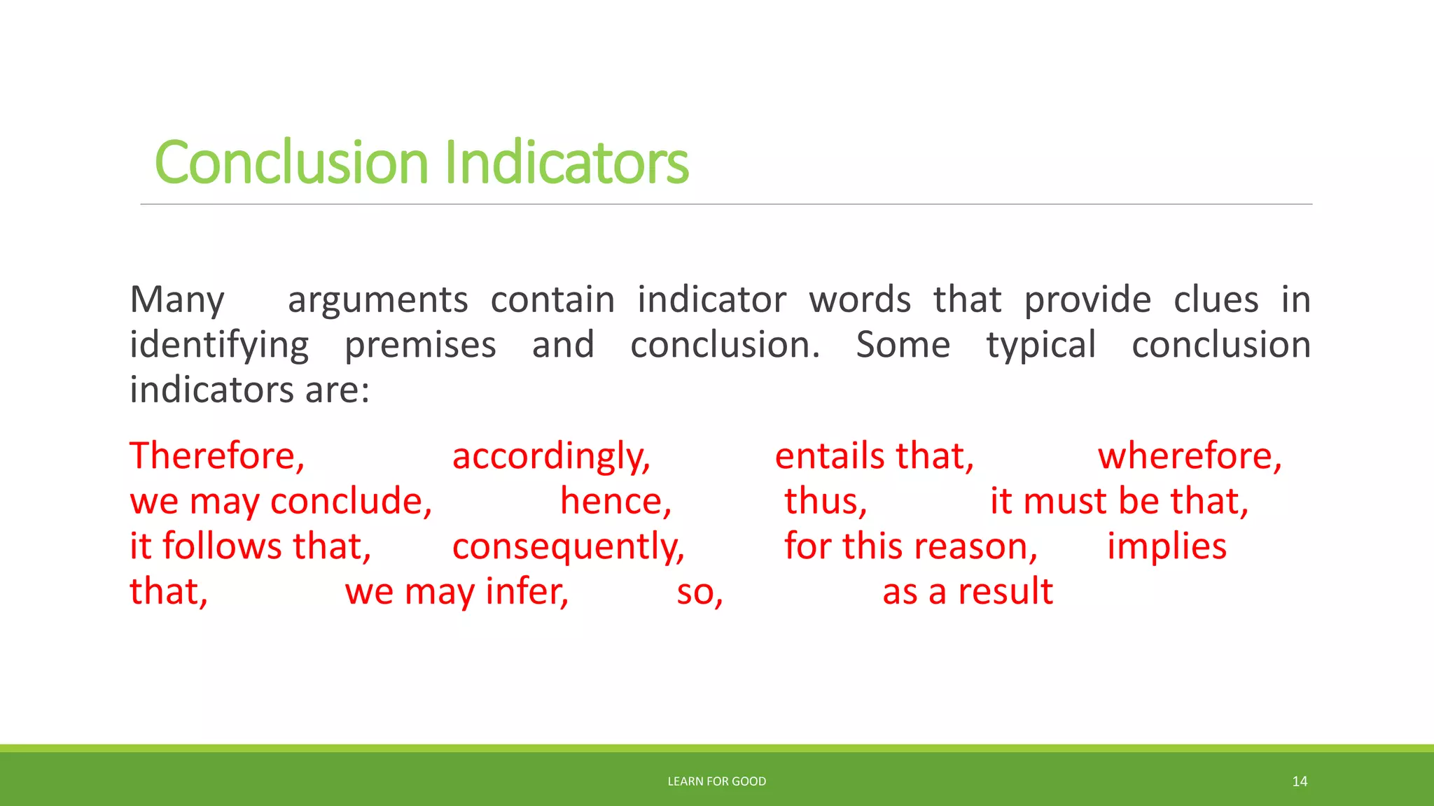 1.1 arguments, premises, and conclusions | PPTX