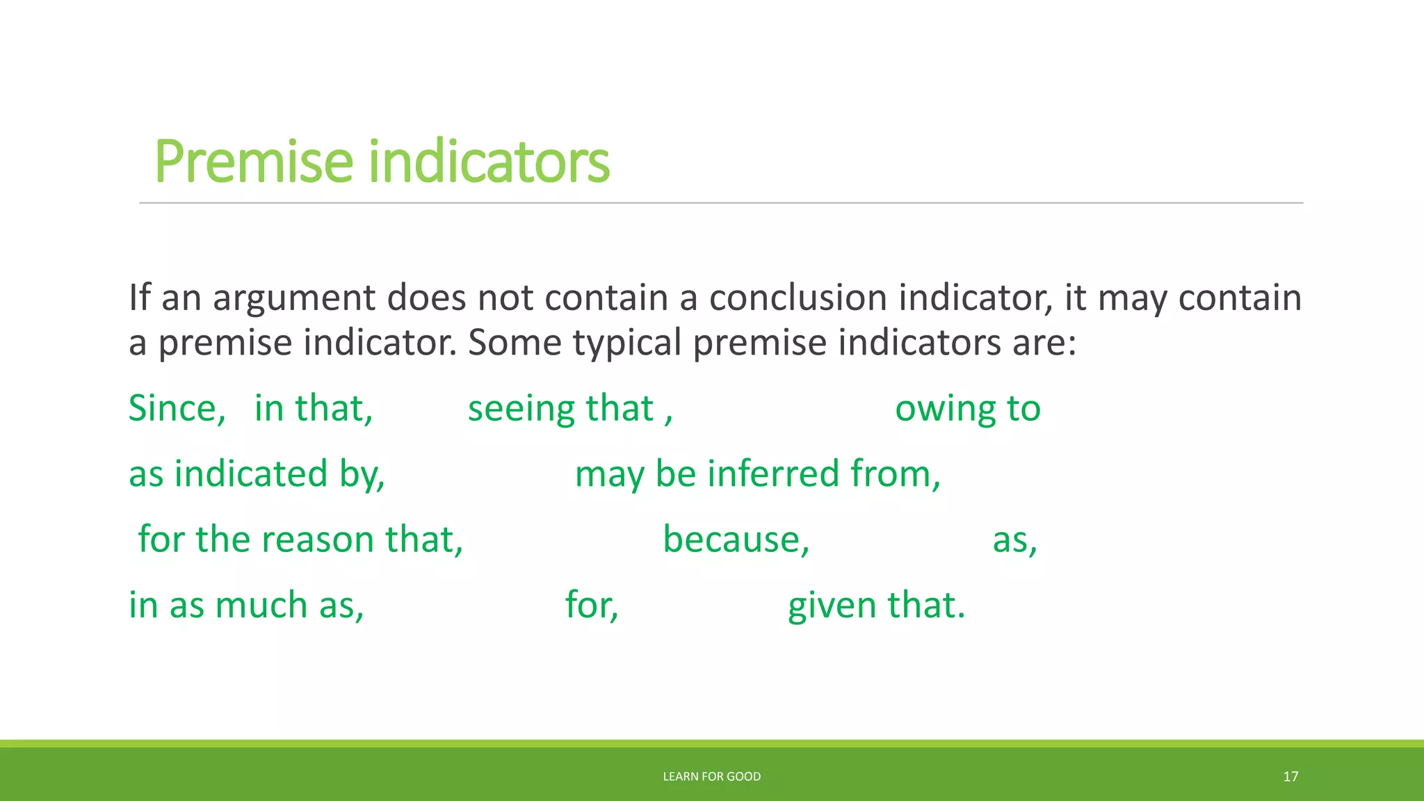 1.1 arguments, premises, and conclusions | PPTX