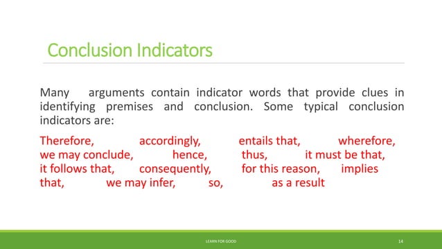 1.1 arguments, premises, and conclusions | PPTX