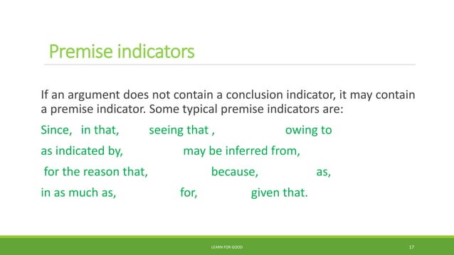 1.1 arguments, premises, and conclusions | PPTX