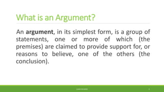 1.1 arguments, premises, and conclusions | PPTX