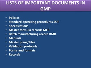 1.4 good manufacturing practices | PPTX