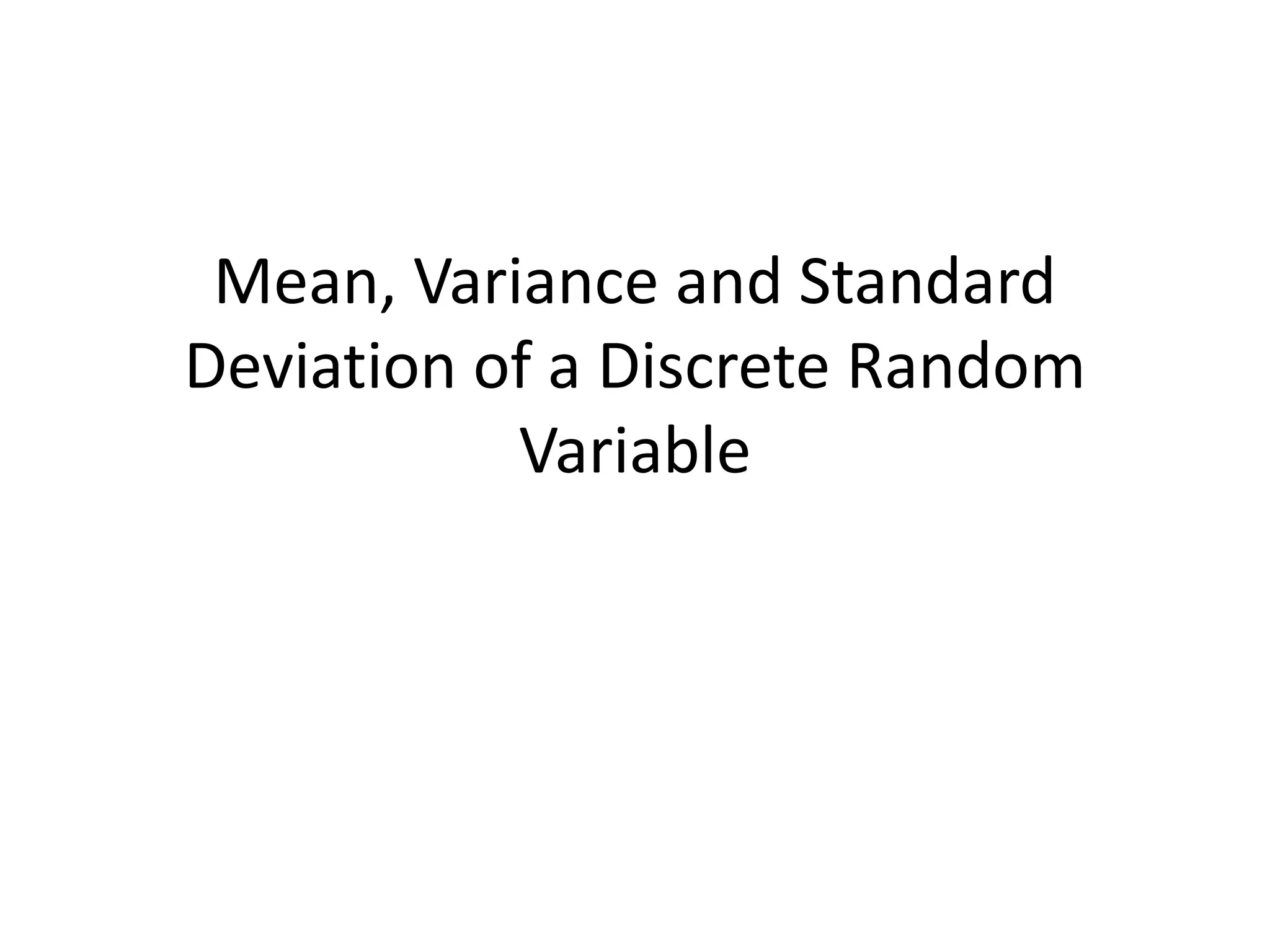 1.1 mean, variance and standard deviation | PPTX