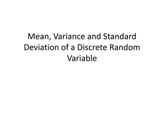 1.1 mean, variance and standard deviation | PPTX