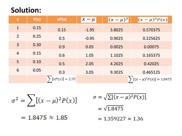 1.1 mean, variance and standard deviation | PPTX | Physics | Science
