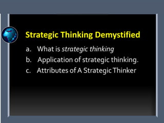 STRATEGIC THINKING Overview _Training "STRATEGIC THINKING" | PPTX