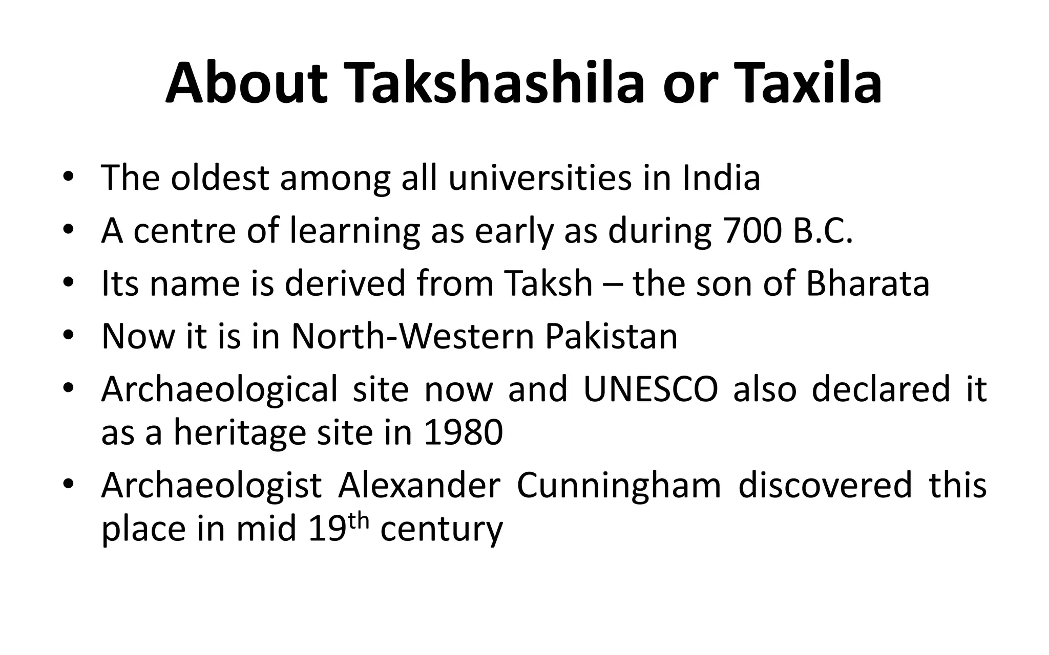 Ancient Educational Institutions: Takshashila, Nalanda and Valabhi | PPTX